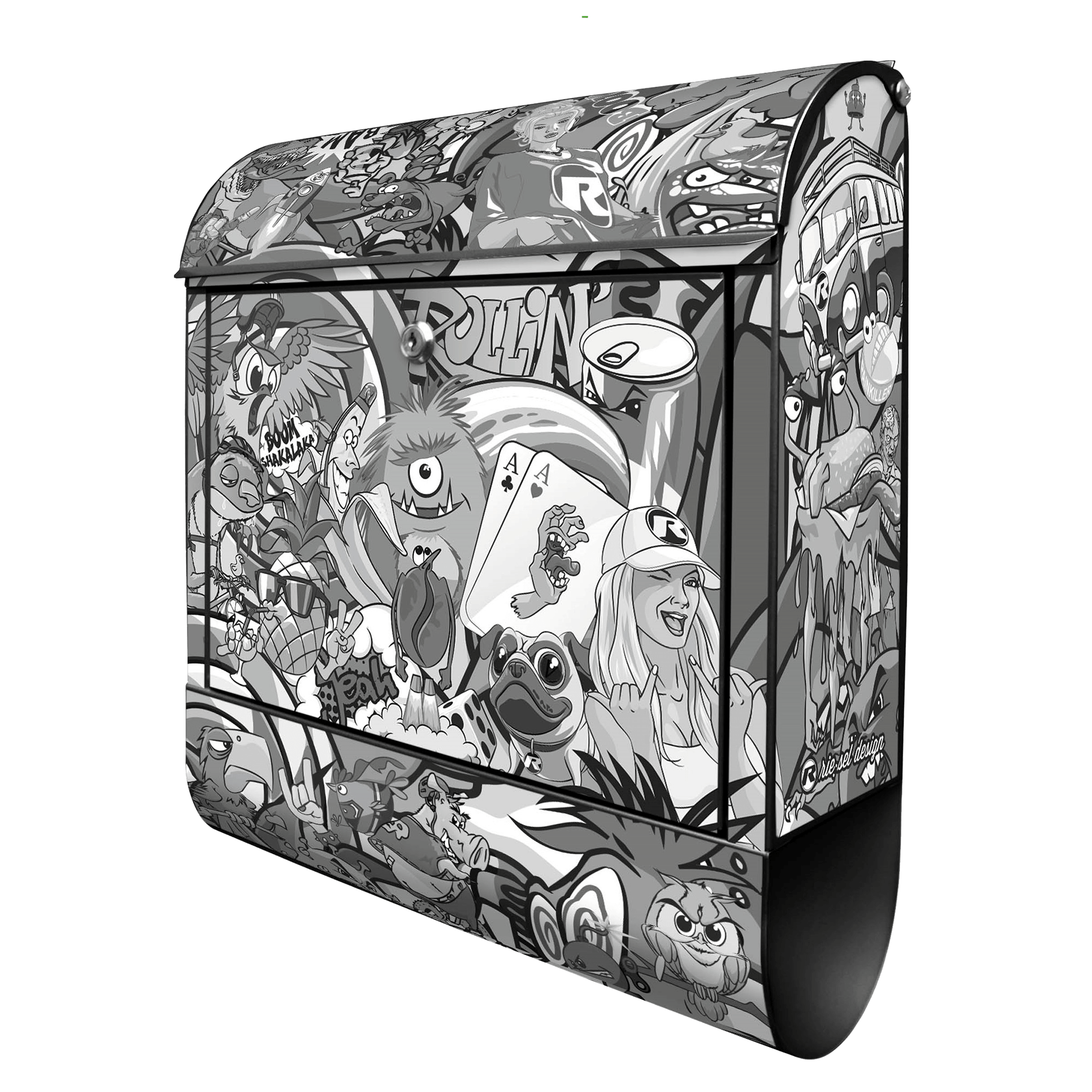 riesel design Mailbox stickerbomb ultra black | rie:sel design