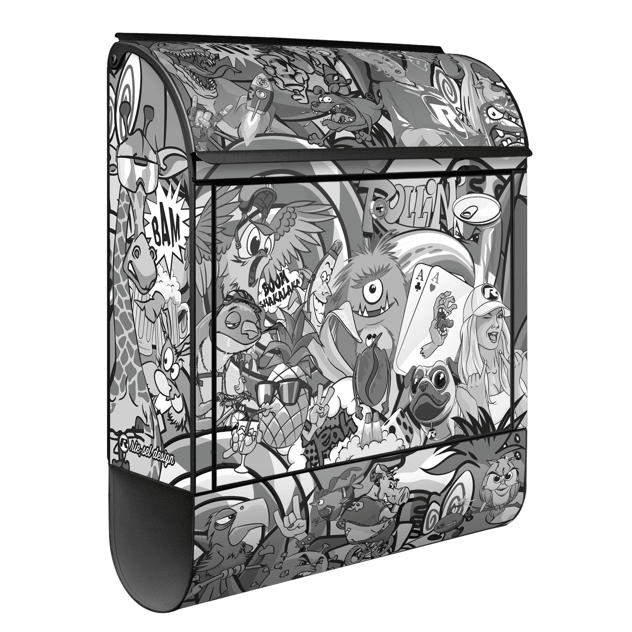 riesel design Mailbox stickerbomb ultra black | rie:sel design